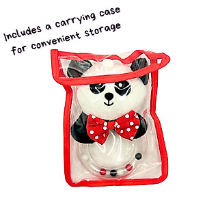 Baby Rattle in High-Contrast Black, White, Red - 5" Tall - Baby Rattle with Cute Panda Face - Perfect Size for Small Hands - Teach Baby to Grasp and Shake by Genius Baby Toys