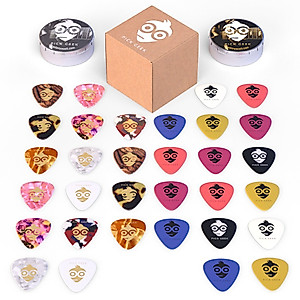 Pick Geek TRIO | 3 Sets of Premium Guitar Picks (Plectrums) | for Your Electric, Acoustic, or Bass Guitar | X Heavy, Heavy, Medium & Light | Gifted in 3 Metal Pocket 'Click Clack' Boxes