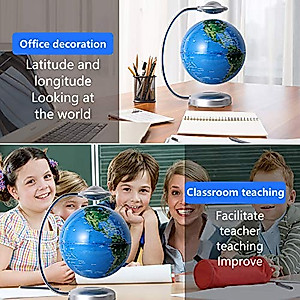 Floating Globe, 3D Rotation with Led Magnetic Levitation Globe, Floating World Map for Learning and Education, Home Desk Decoration, Creative Gift Decoration