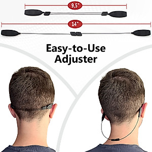 SIGONNA Eye Glasses String Strap Holder - No Tail Glasses Strap - Adjustable Eyeglass Strap - Wired Sunglasses Strap for Men - 14" Glass Lanyard for Women - 2 Cords