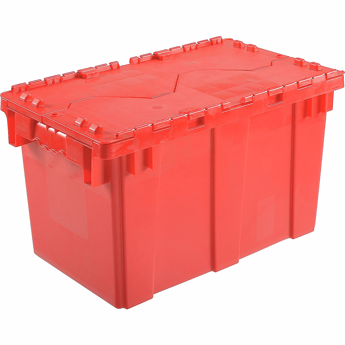Distribution Container with Hinged Lid, 22-3/8x13x13, Red