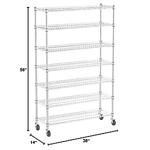 Seville Classics Commerical Grade NSF-Certified Bin Rack Storage Steel Wire Shelving System - 16 Bins - Gray