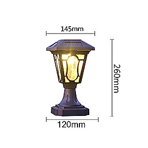 SFRIDQ LED Solar Column Headlight Outdoor Waterproof Garden Light Door Post Lights Home Villa Garden Light Lawn Light Landscape Lighting Fixture