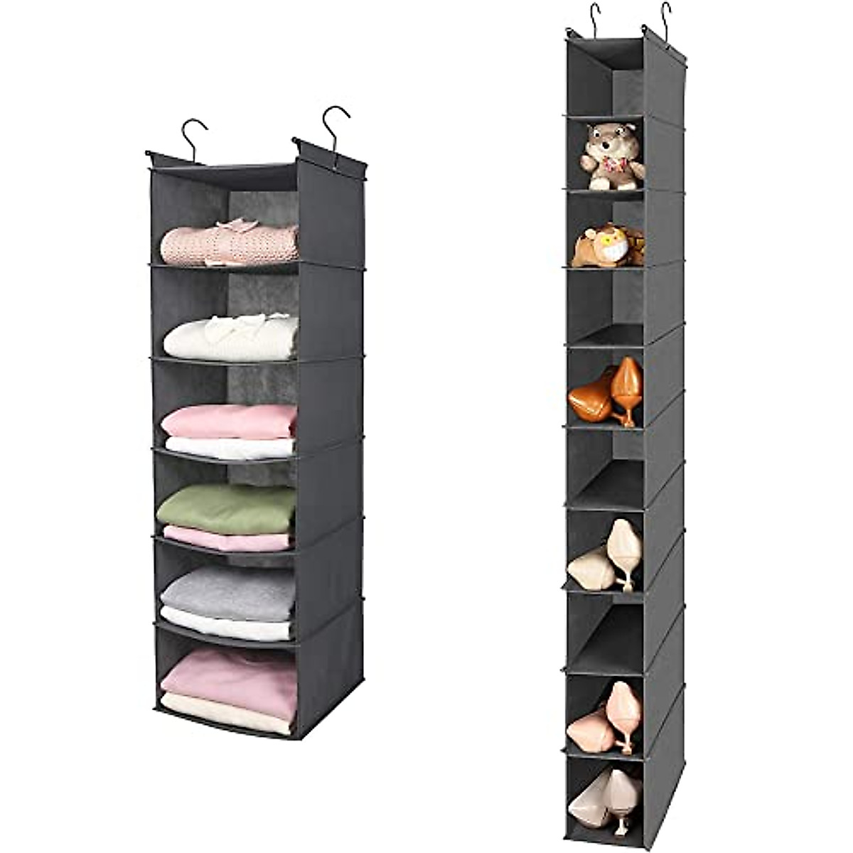 MAX Houser Hanging Closet Organizer, Hanging Sweater Organizer,Foldable Hanging Shelves for Closet