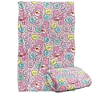 Care Bears Blanket, 36"x58" Love a Lot Bear Hearts Silky Touch Super Soft Throw Blanket