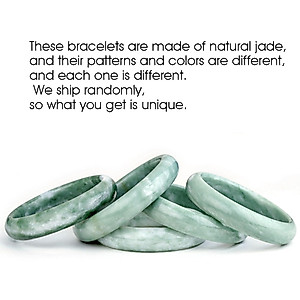 Auspicious Cloud Natural Calcite Jade Bangle Bracelet For Womens Green Color (Medium Size(60-61))