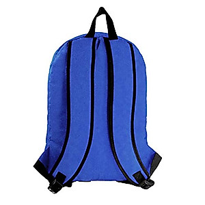 K-Cliffs Classic Bookbag Basic Backpack Simple School Book Bag Casual Student Daily Daypack 18 Inch with Curved Shoulder Straps Royal Blue