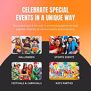 Professional Face Painting Palette - Skin Friendly Face Paint Kit - Cruelty-Free & Vegan Water Based Face Paint Makeup for Theatre, SFX & Halloween- 8 Colors 5g Each - Splashes & Spills - Nude Colors