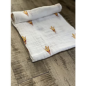 Three Little Anchors Arizona State University (ASU) 100% Cotton Muslin Swaddle Blanket 47x47in