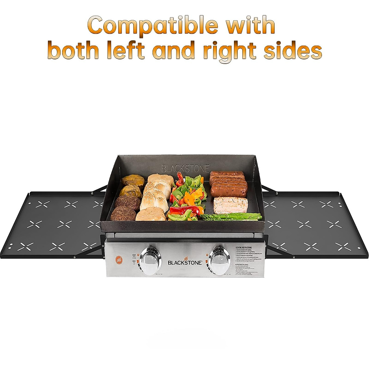 Griddle Side Shelf for Blackstone 17"/22"/28"Griddle, Heavy Duty Grill Side Shelf Griddle Accessories,Griddle Caddy,Black