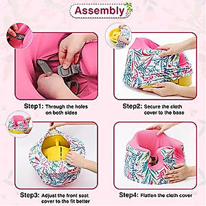 Zooawa Seat Cover Compatible with Bumbo Seat, Baby Seat Cover Children Chair Protector Washable Baby Booster Seat Accessory, Infant Comfortable Seat Cover Compatible with Bumbo Seat, Pink