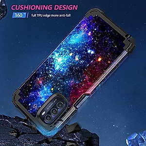 Miqala for Moto G Stylus 2022 5G/4G Case,Shiny in The Dark Three Layer Heavy Duty Shockproof Hard Plastic Bumper +Soft Silicone Rubber Protective Case for Moto G Stylus2022,Blue Sky.