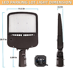 200W Dimmable Outdoor LED Parking Lot Light with Dusk to Dawn Photocell, 30000LM(150LM/W) 5000K 750W HPSHID Equiv, UL/DLC Commercial Waterproof Slip Fitter Mount LED Flood Light Fixture for Area, Yard