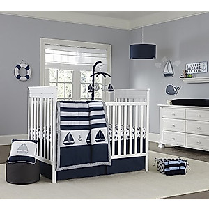 Nautica Kids Nursery Separates Super Soft Changing Pad Cover, Navy & Light Blue Anchor
