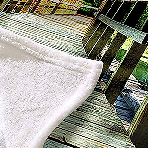 NARBOR Soft Fleece Throw Blanket - Fluffy Microfiber Solid Blankets for Bed and Couch Double/Single Size - 59X79Inch Wooden Bridge Lake View Printed Flannel Blanket for Bed, Couch and Sofa