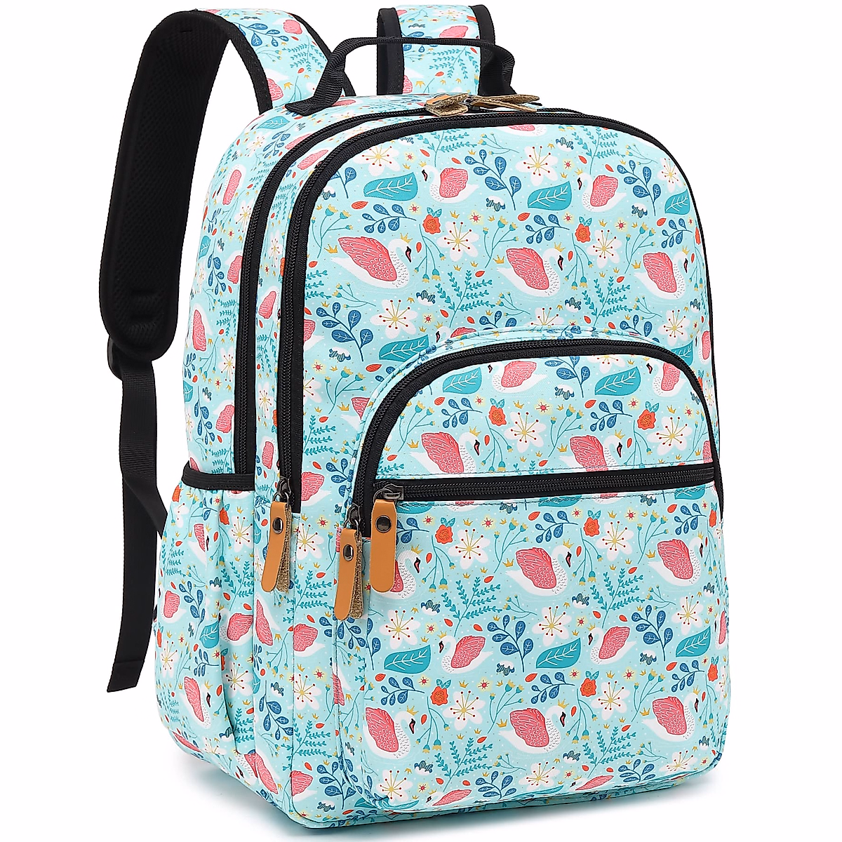 Leaper Water-resistant Cute Swan Laptop Backpack Travel Bag College Backpack Laptop Bag Satchel Water Blue