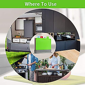 Chopping Board Set for Kitchen,Set of 4 Small Cutting Boards with Index Color Coded Food Icon, Non-slip BPA Free Approved Reversible Chef Dishwasher Safe Thicker Easy-access Draining Rack, 11.5” x7.8"