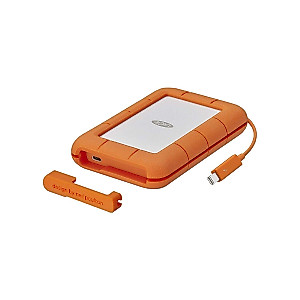 LaCie 2TB Rugged Thunderbolt USB-C External Hard Drive, Orange