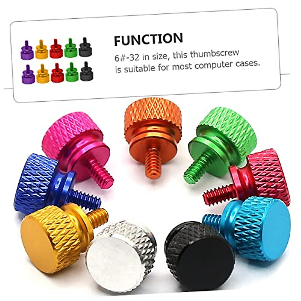 SOLUSTRE Pc Screws 10pcs Aluminum I Replacement Thumb Side Panel Slot Fixing Computer for Chassis Motherboard Supply Thumbscrew Alloy Thumb Screw