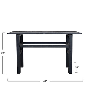 Creative Co-Op, Black Rustic Reclaimed Wood Console Table