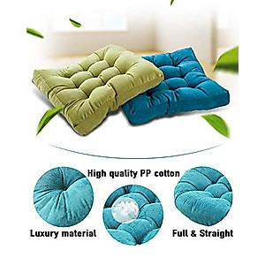 Tiita Floor Cushions Blue Seat Cushion Pillows 22"x22" Round Outdoor/Indoor Windows Pad for Patio Garden Hanging Chairs Set of 2