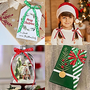 Vloso 20 Rolls 100 Yards Christmas Ribbon for Gift Wrapping,3/8 Inch Christmas Grosgrain Ribbon,Christmas Ribbon for Crafts DIY Holiday Christmas Decorations