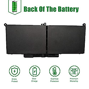 JIAZIJIA F3YGT DM3WC Laptop Battery Replacement for Dell Latitude 7280 7290 E7280 E7290 7380 7390 E7380 E7390 7480 7490 E7480 E7490 Series Notebook 0DM3WC 2X39G 7.6V 60Wh 7500mAh