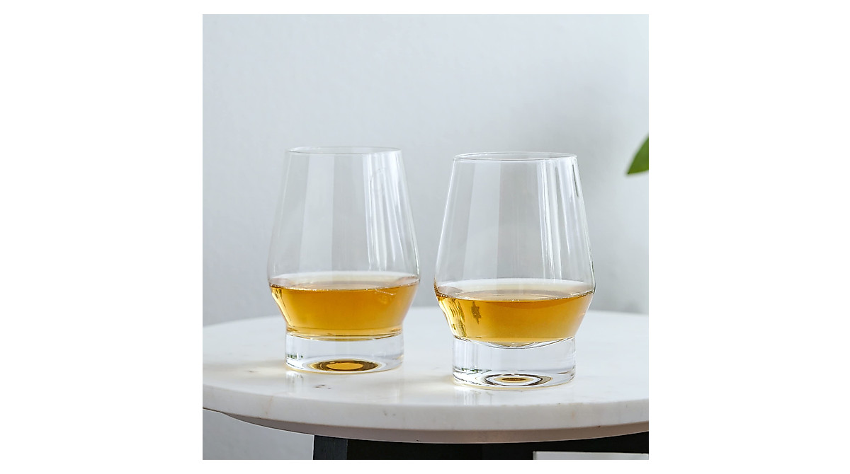 Viski Crystal Whiskey Glasses - Elegant Tumblers Set of 2