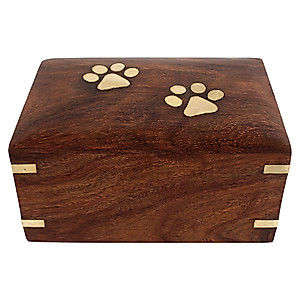 Indian Glance Rosewood Pet Urn Box - Peaceful Pet Memorial Keepsake Urn for Dogs,Cats (Large1 : 9" x 5.5" x 4.5" - 160lbs or 72kg)