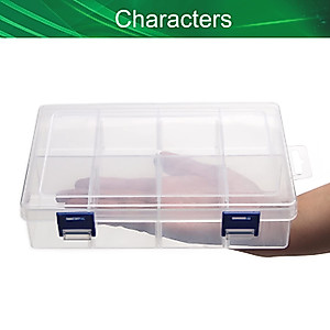 Yinpecly Component Storage Box 200x130x45mm Adjustable Divider 8 Grids Removable Compartment PP Organizer for Jewelry Beads Earring Container Tool Fishing Hook Small Accessories 1Pcs