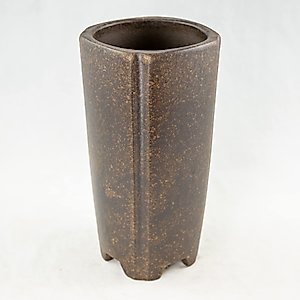 Square Gutonni Zisha Cascade Style Bonsai Pot and Orchid Planter with Mesh - 3.25"x 3.25"x 6.5"