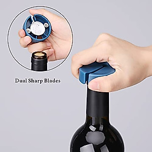 KITCHENDAO 3 in 1 Wine Bottle Opener Corkscrew with Foil Cutter, Beer Bottle Opener with Magnetic Cap Catcher, Works Easily Like Electric Opener, Wine Corkscrew, Gifts for Men and Women