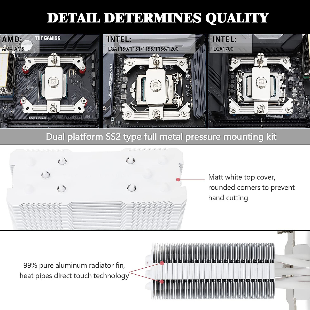 Thermalright Assassin King 120 SE White ARGB CPU Air Cooler, AK120 SE White ARB, 5 Heatpipes, TL-C12CW-S PWM Quiet Fan CPU Cooler with S-FDB Bearing, for AMD AM4/AM5/Intel LGA1700/1150/1151/1200