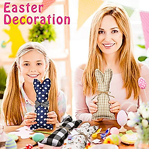 12 Pieces Stuffed Fabric Bunnies Easter Table Top Rustic Farmhouse Decor Plush Carrot Bunny Decor Rabbit Decor Tall Vase Filler Decor for Desk Counter Tiered Tray Wedding Home Exquisite Soft Craft