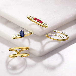 RS Pure by Ross-Simons 0.23 ct. t.w. Diamond Bypass Ring in 14kt Yellow Gold. Size 8