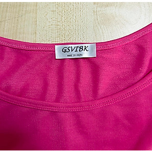 GSVIBK Womens Off Shoulder Sweatshirt Long Sleeve Black Sweatshirts Slouchy Pullover Shirts 107 Rose red S