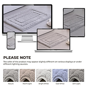 GRANNY SAYS Gray Bathroom Rugs, Bath Mats for Bathroom Non-Slip, Super Soft and Water Absorbent, Microfiber Bath Rugs, Machine Wash Dry, Bathroom Rugs for Bathroom Floor, Tub and Shower, 16" x 24"
