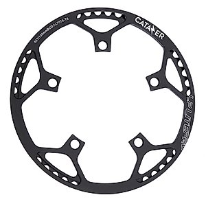 catazer Bike Chainring 130BCD Aluminum Alloy Ultralight Bicycle Chainring 45T 47T 53T 56T 58T BMX Chainwheel for Folding Bicycle (black,53T)