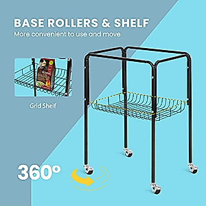 VIVOHOME 59.8 Inch Wrought Iron Bird Cage with Play Top and Rolling Stand for Parrots Conures Lovebird Cockatiel Parakeets Black
