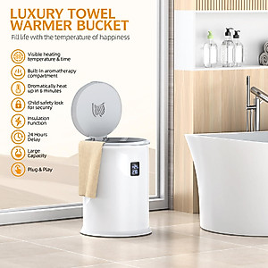 WXKNV Large Towel Warmer for Bathroom, Luxury Hot Towel Warmer with Timer, LED Display Time and Temperature, Insulation Effect Up to 150 Minutes, Delay Time Up to 24 Hours, Best Ideals