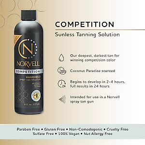 Norvell Premium Professional Sunless Tanning Spray Tan Solution - Competition Tan, 8 fl.oz.