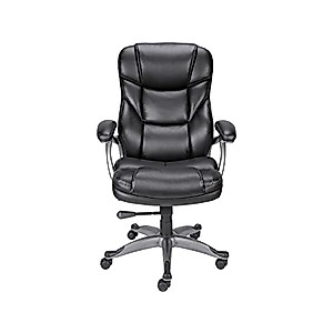 STAPLES Osgood High-Back Bonded Leather Manager Chair, Black, 2/Pack (61305-Ccvs)