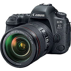 Canon EOS 6D Mark II DSLR Camera with Canon EF 24-105mm f/4L is II USM Lens + Canon EF 75-300mm f/4-5.6 III Lens + Canon EF 50mm f/1.8 STM Lens + Fully Dedicated TTL Flash (23 Items kit) (Renewed)