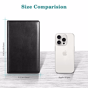 Fintie Server Book Organizer with Zipper Pocket, PU Leather Restaurant Guest Check Presenters Card Holder for Waitress, Waiter, Bartender (Black)