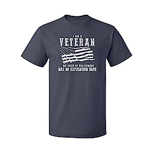 I am A Veteran My Oath Has No Expiration Men's Veteran T-Shirts, Navy, XL