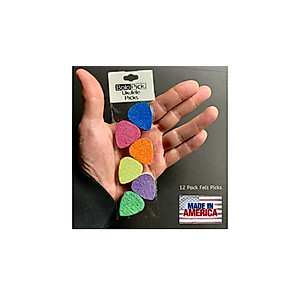 Felt Ukulele Picks, 12 Piece BoloPick Original Recipe Felt Uke Picks for Ukulele, Guitar,Bass, Autoharp, Banjo