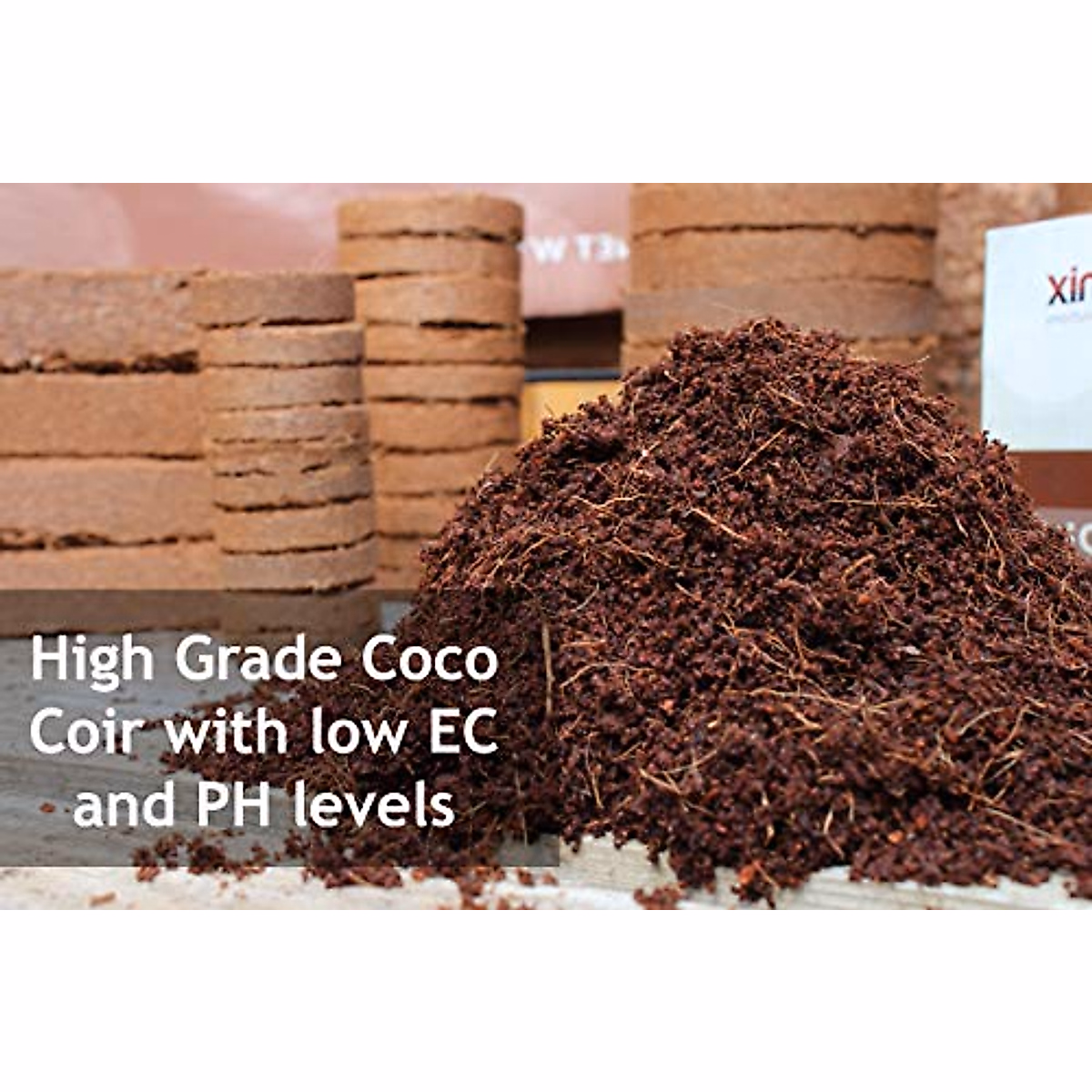 Organic Coco Coir by Coco Bliss - Compressed Coco Coir Brick with Low EC and pH Balance - High Expansion Coco Fiber for Flowers, Herbs, and Planting - Renewable Coconut Soil (10lb Block)