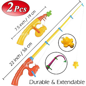 CozyBomB™ Magnetic Fishing Toy Pole 2 Pack for Replacement - No Fishes are Included - Bathtime Carnival Toddler Education Teaching - Fishing Poles Rod (X-Large)