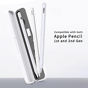 Homelove Carrying Case Compatible with Apple Pencil 1st and 2nd Generation,[Apple Pen Accessories Case] Compact Protective Pencil Case for Apple Pencil 1st/2nd Gen,White with Grey Inner Liner