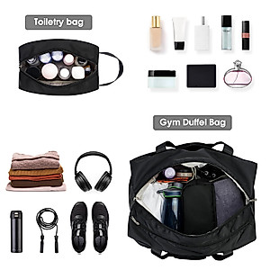Ceneda 20" Gym Duffel Bag with Wet Pocket Shoes Compartment Portable Overnight Weekender Bag Travel bag Yoga Bag for Women (Black)